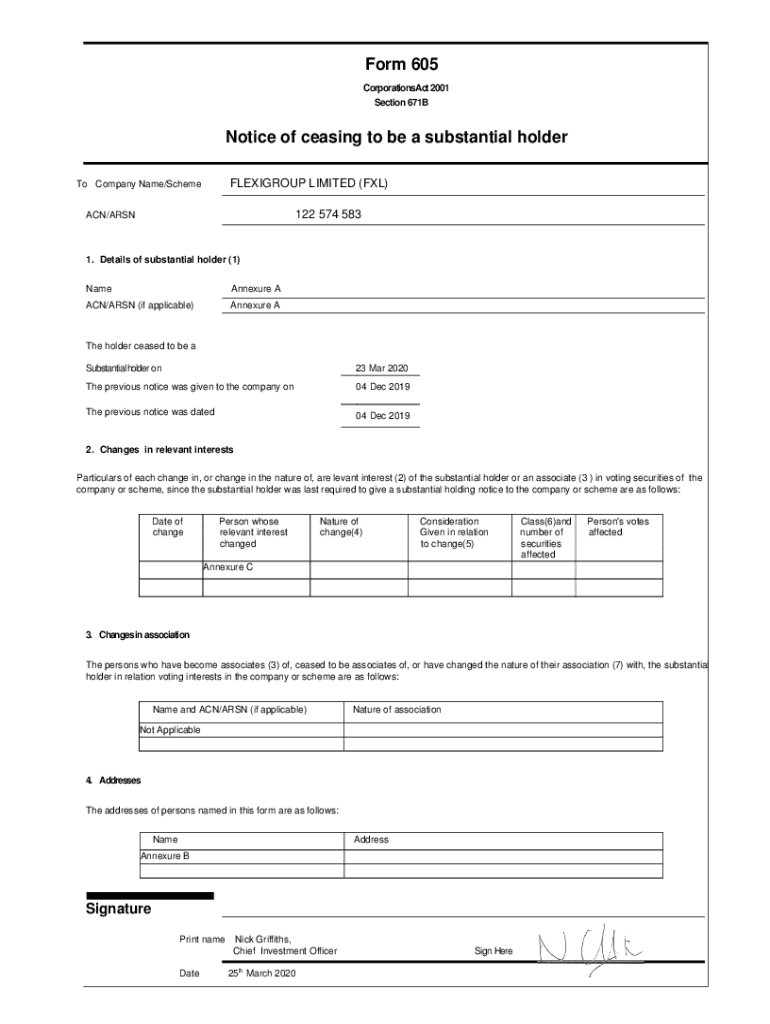 Fillable Online Form 605 - Ceasing to be substantialFXL.docx Fax Email ...