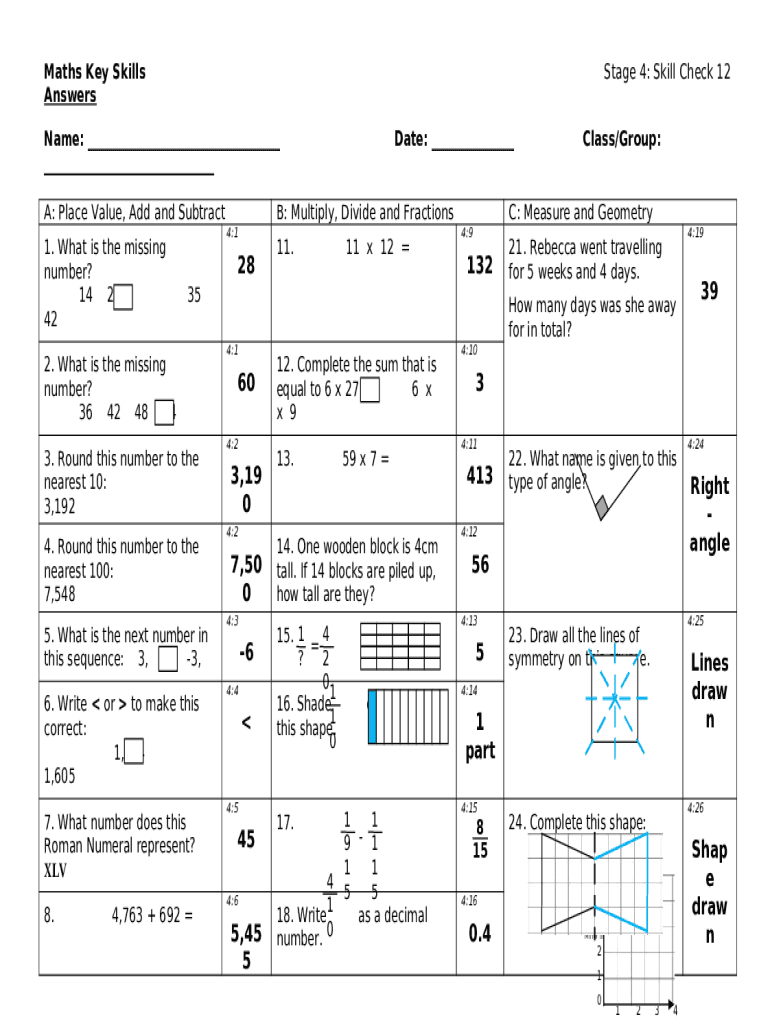 Building Computational Fluency, Grade 4 Doc Template | pdfFiller