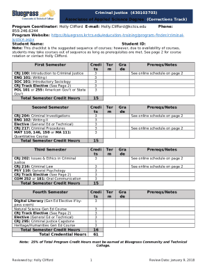 Criminal Justice Core Certificate - BCTC Doc Template | pdfFiller