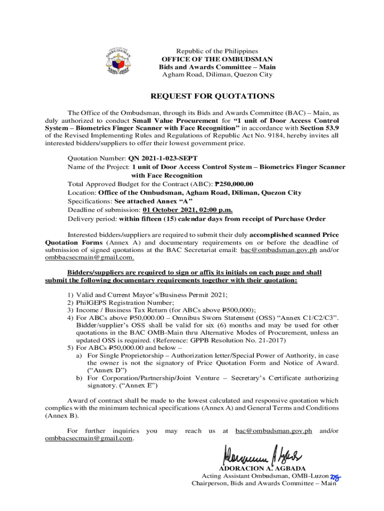 Fillable Online duly authorized to conduct Small Value Procurement for ...