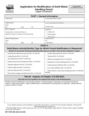 Application for Modification of Solid Waste Handling Permit Doc ...