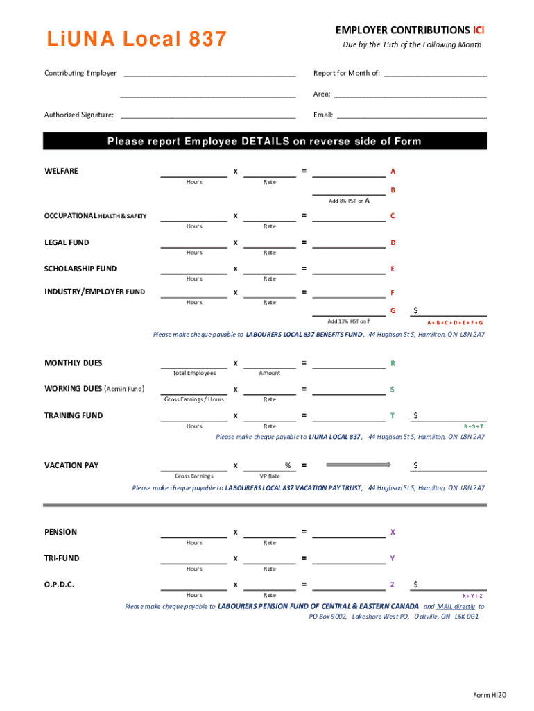 Fillable Online HAM Contributions ICI FORM.xlsx Fax Email Print - pdfFiller