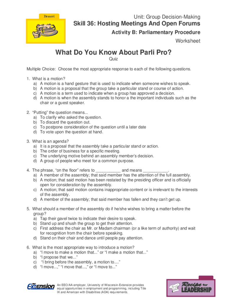 Fillable Online 74-ParlimentaryProQuiz - What do you know about parli ...