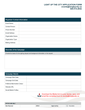 Fillable Online light up the city application form Fax Email Print ...