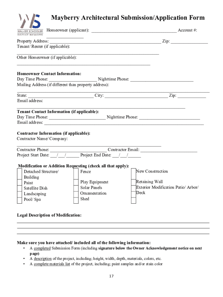 Fillable Online Submit an Architectural Review Application - AHCA, CO ...