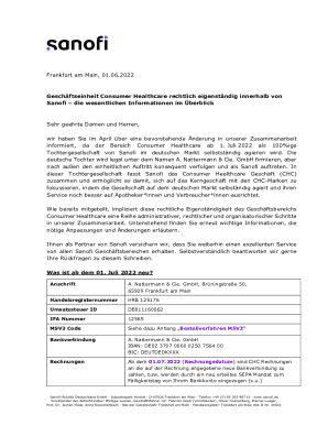 Ausfüllbar Online Sanofi looks to spin off consumer business in India ...