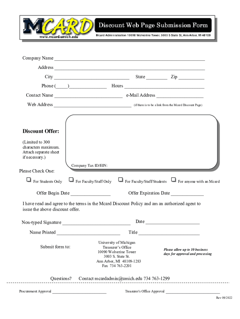 Fillable Online finance umich Discount Form.pdf Fax Email Print - pdfFiller