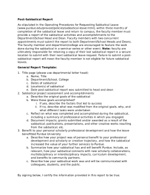 Sabbatical Request Procedures Doc Template | pdfFiller