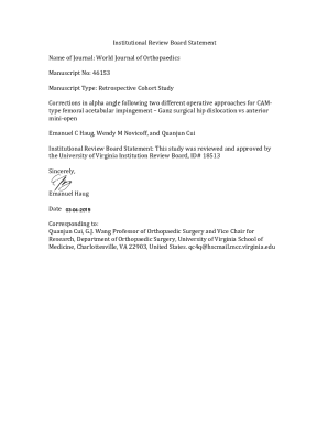 Fillable Online 47152-Institutional Review Board Approval Form or ...