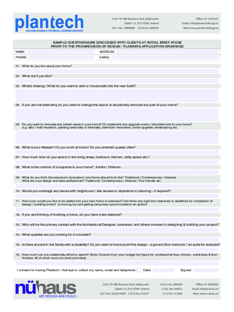 Fillable Online 04 - Client Questionnaire - blank for PDF form ...