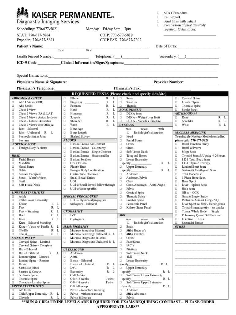 Fillable Online PDF-2-Radiology-Order-Form-7630-1003.pdf Fax Email Print - pdfFiller