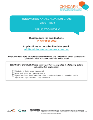 Fillable Online innovation and evaluation grant 2022 - 2023 application ...