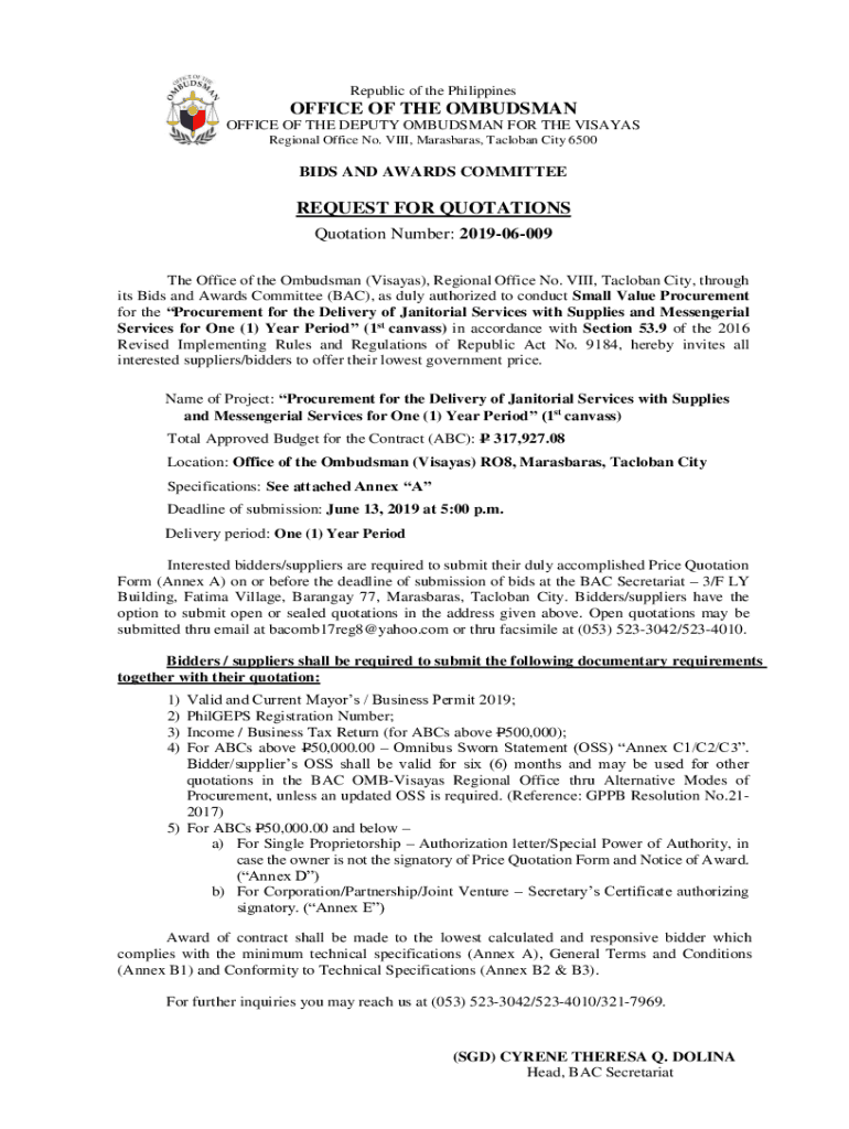 Fillable Online its Bids and Awards Committee (BAC), as duly authorized to conduct Small Value ...