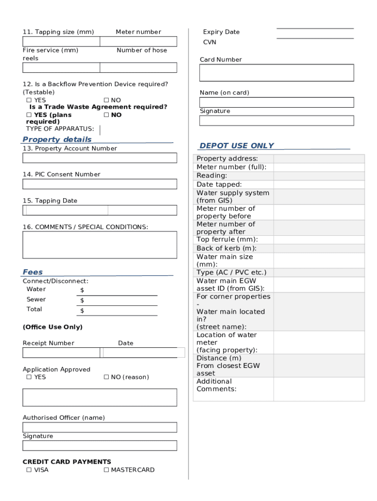 application to connect / disconnect water and/or sewerage ... Doc ...