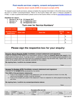 Fillable Online Exams Post-Results Services Form Fax Email Print ...