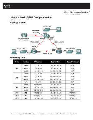 Fillable Online 1: Basic EIGRP Configuration Lab Fax Email Print ...