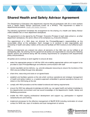 Fillable Online education qld gov Shared Health and Safety Advisor ...