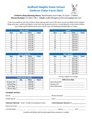 Fillable Online Uniform Shop Order Form 2023.docx Fax Email Print ...