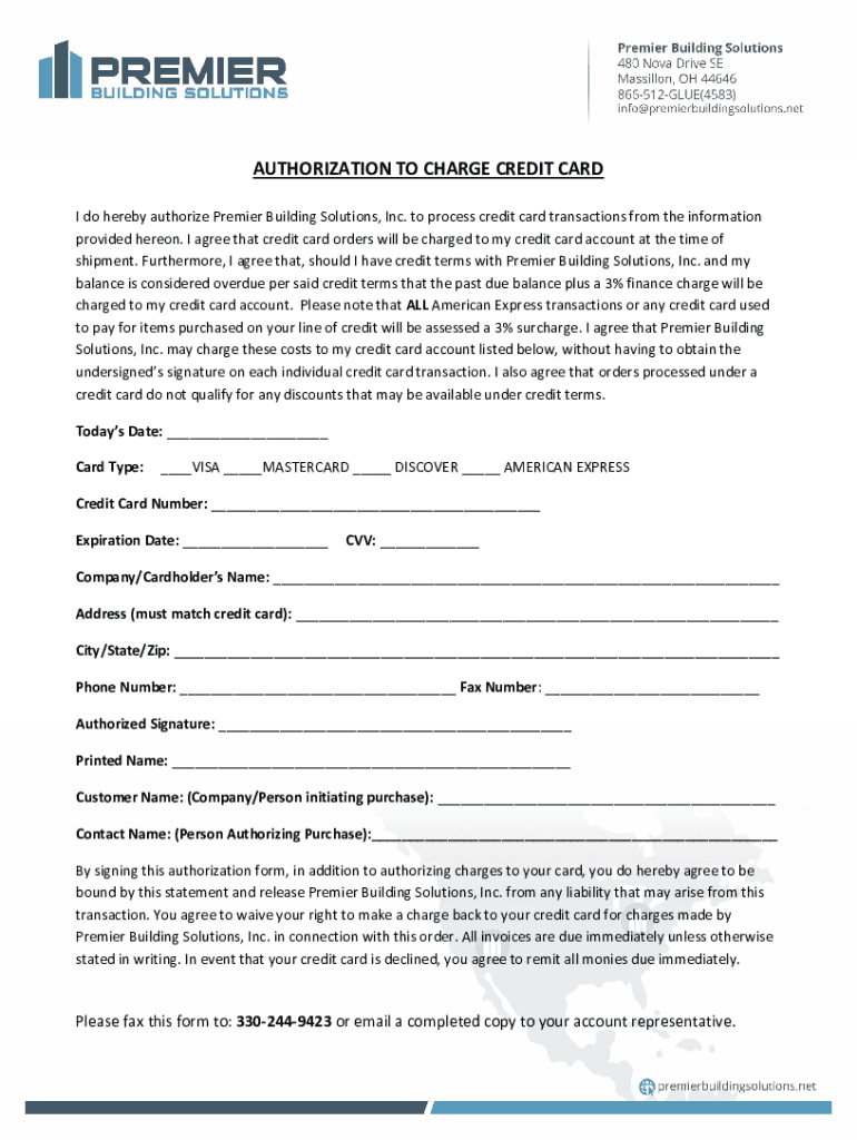 Fillable Online Credit Card Acceptance Agreement Fax Email Print ...