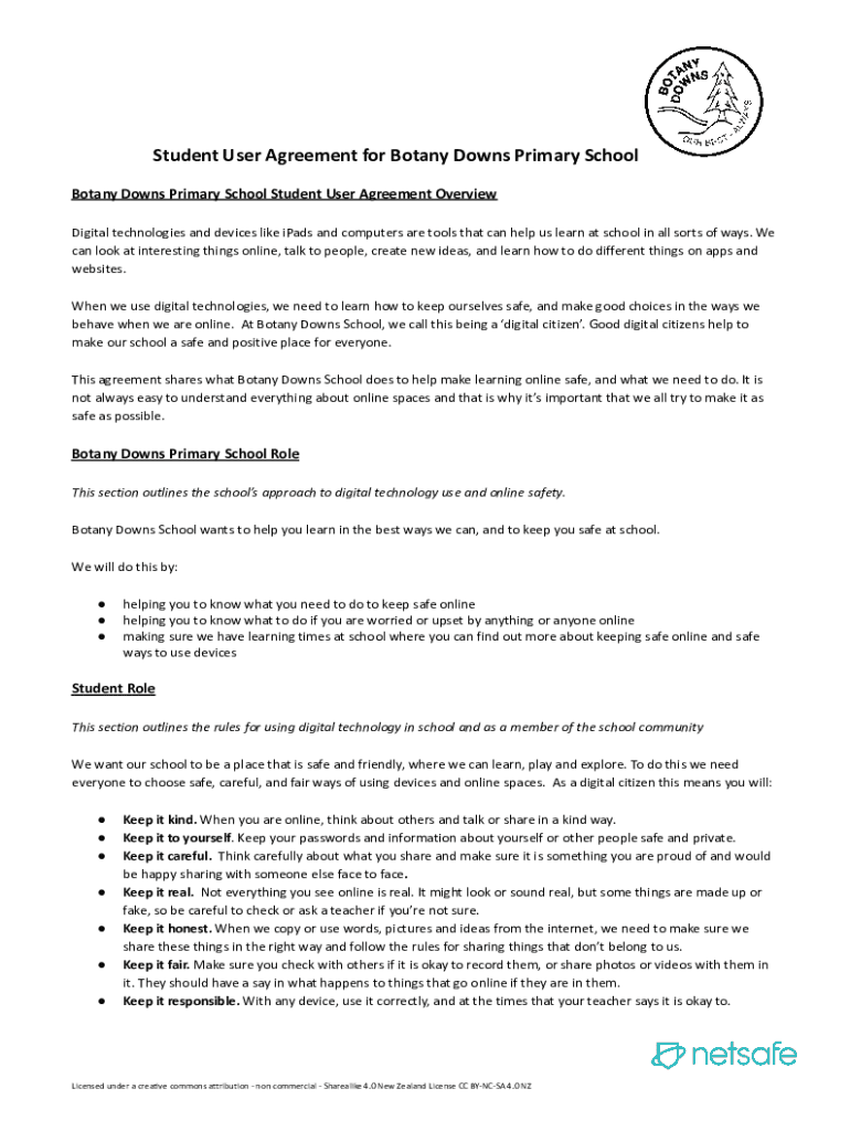 Fillable Online Student Cyber Safety Agreement.pdf Fax Email Print ...
