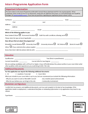 Fillable Online Intern Programme Application Form Fax Email Print - pdfFiller