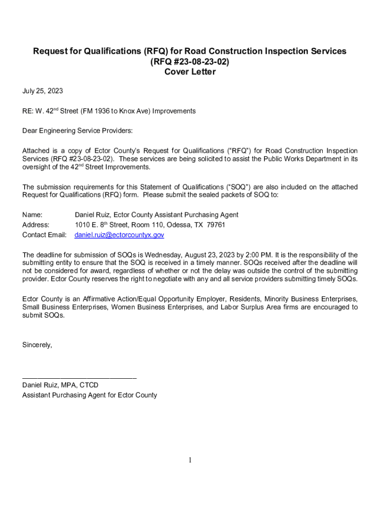 Fillable Online Request for Qualifications (RFQ) for Road Construction ... Fax Email Print ...