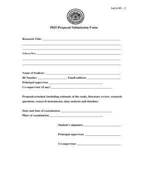 Fillable Online PhD Proposal Submission Form Fax Email Print - pdfFiller