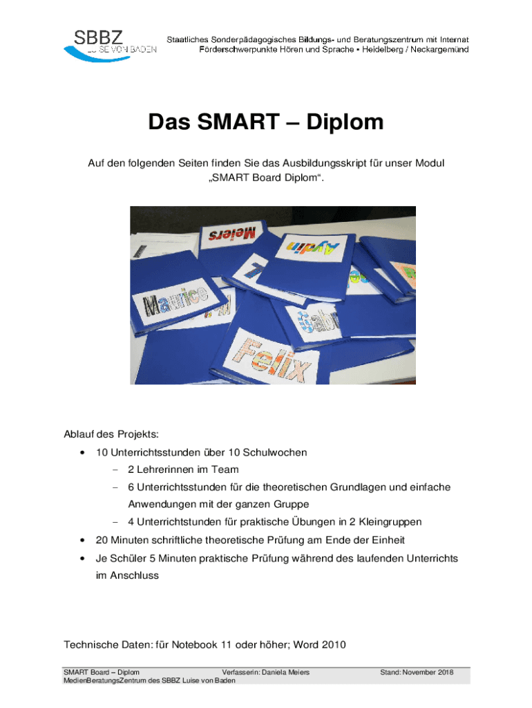 Ausfüllbar Online Das SMART Diplom. Auf den folgenden Seiten finden Sie ...