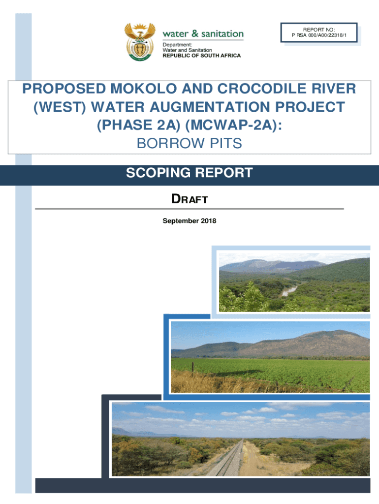 Fillable Online proposed mokolo and crocodile river (west) water ...