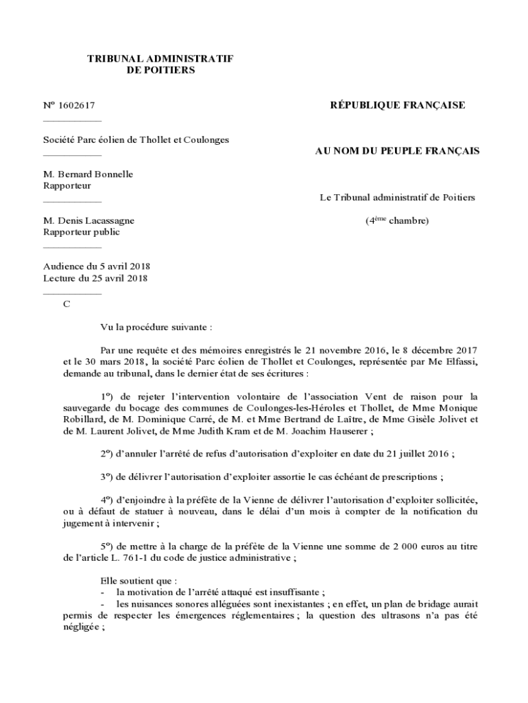 Remplissable En Ligne Socit Parc olien de Thollet et Coulonges - Poitiers Fax Email Imprimer ...