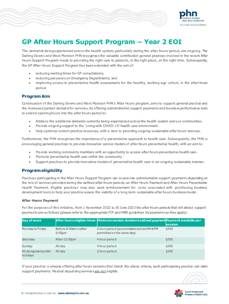 Fillable Online After-hours services - Gippsland Primary Health Network Fax Email Print - pdfFiller