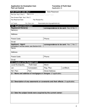 Fillable Online Part Lot Control Application Form Fax Email Print ...