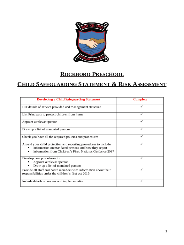 Fillable Online Child Safeguarding Statement - Apple Of My Eye Fax ...