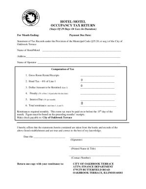 Fillable Online HOTEL-MOTEL OCCUPANCY TAX RETURN Fax Email Print ...