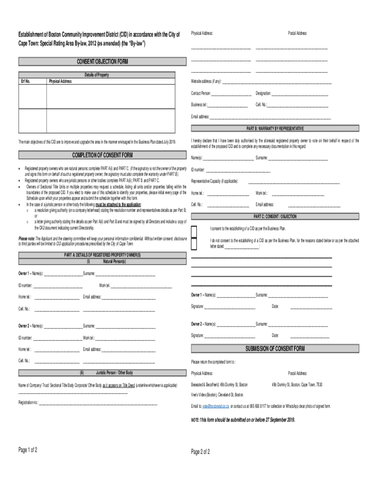 Fillable Online Boston-CID-Consent-or-Objection-Form- ... Fax Email ...