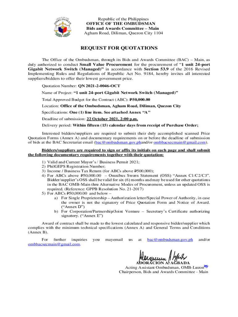 Fillable Online duly authorized to conduct Small Value Procurement for ...