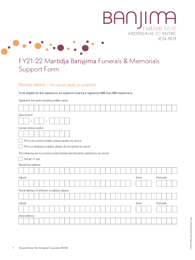 Fillable Online Banjima Native Title Aboriginal Corporation: Welcome ...