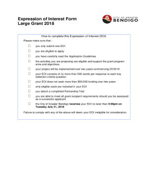 Fillable Online Submitting an Expression of Interest form: grants above... Fax Email Print ...