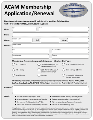 Fillable Online MEMBERSHIP APPLICATION / RENEWAL FORM ... Fax Email ...