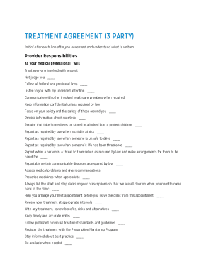 Fillable Online treatment agreement (3 party) Fax Email Print - pdfFiller