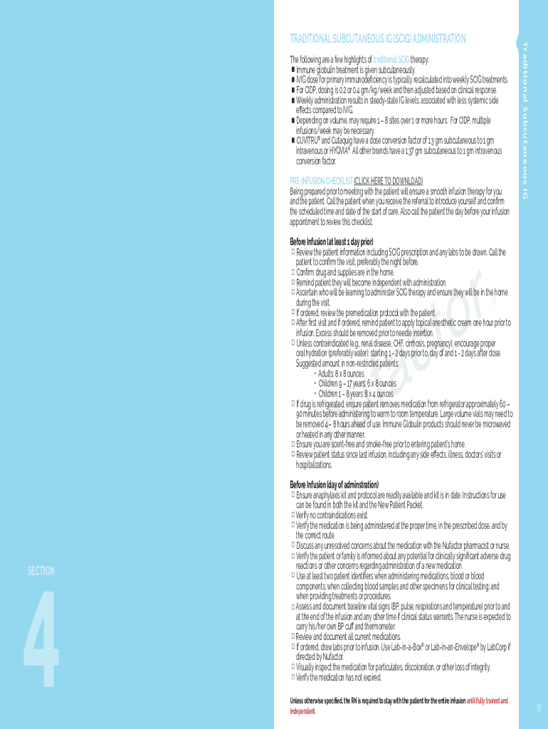 Fillable Online Subcutaneous IG (SCIG) and Facilitated Subcutaneous IG ...