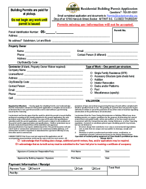 Fillable Online Residential Building Permit Application - Becker ...