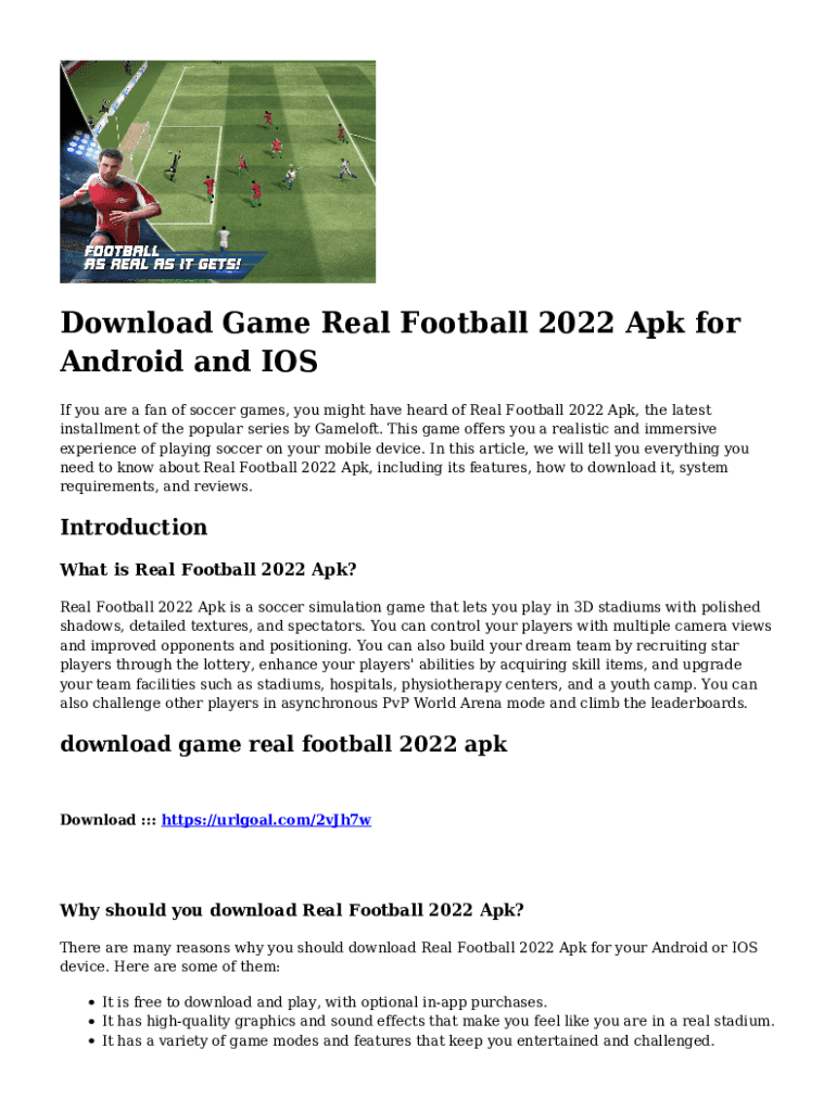 Real Football 2022 Apk - Fill Online, Printable, Fillable, Blank ...