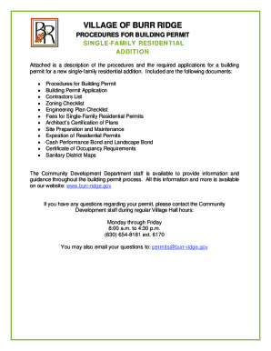 Fillable Online Building Permit Packet for an Alteration to a Single ...