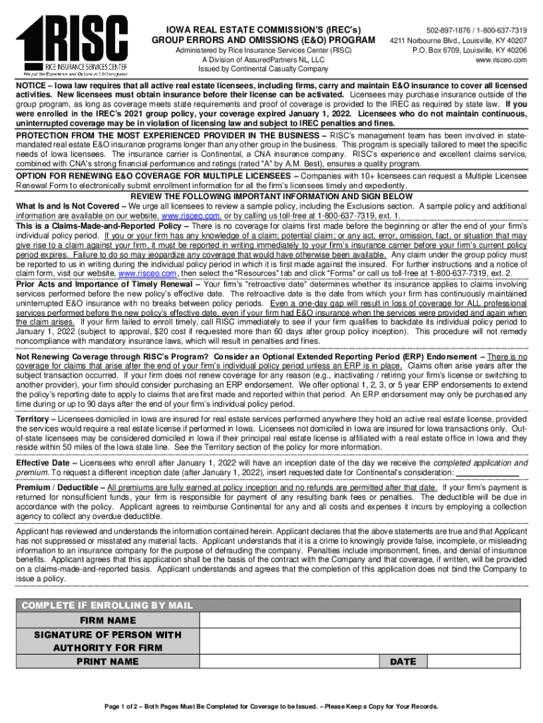 Fillable Online IOWA REAL ESTATE COMMISSION'S (IREC's) Fax Email Print ...
