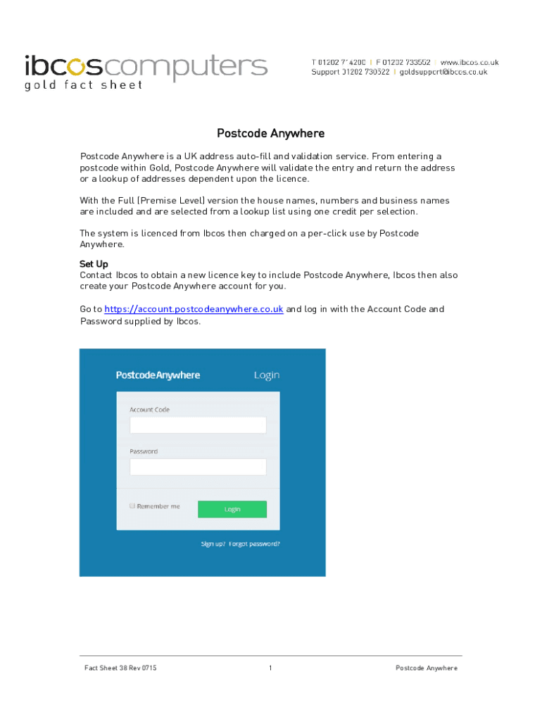 Fillable Online I am trying to implement Postcode Anywhere into my site Fax Email Print - pdfFiller