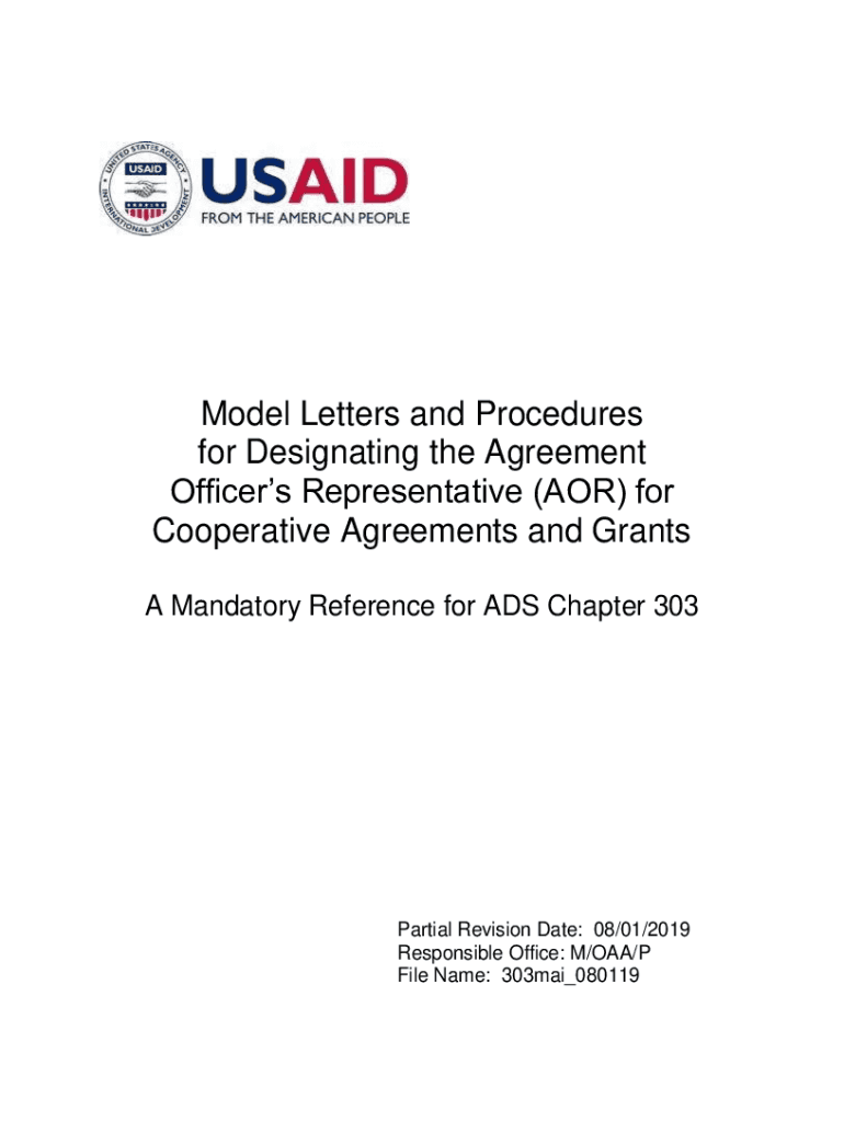 Fillable Online ADS Reference 303mai - Model Letters and Procedures for ...