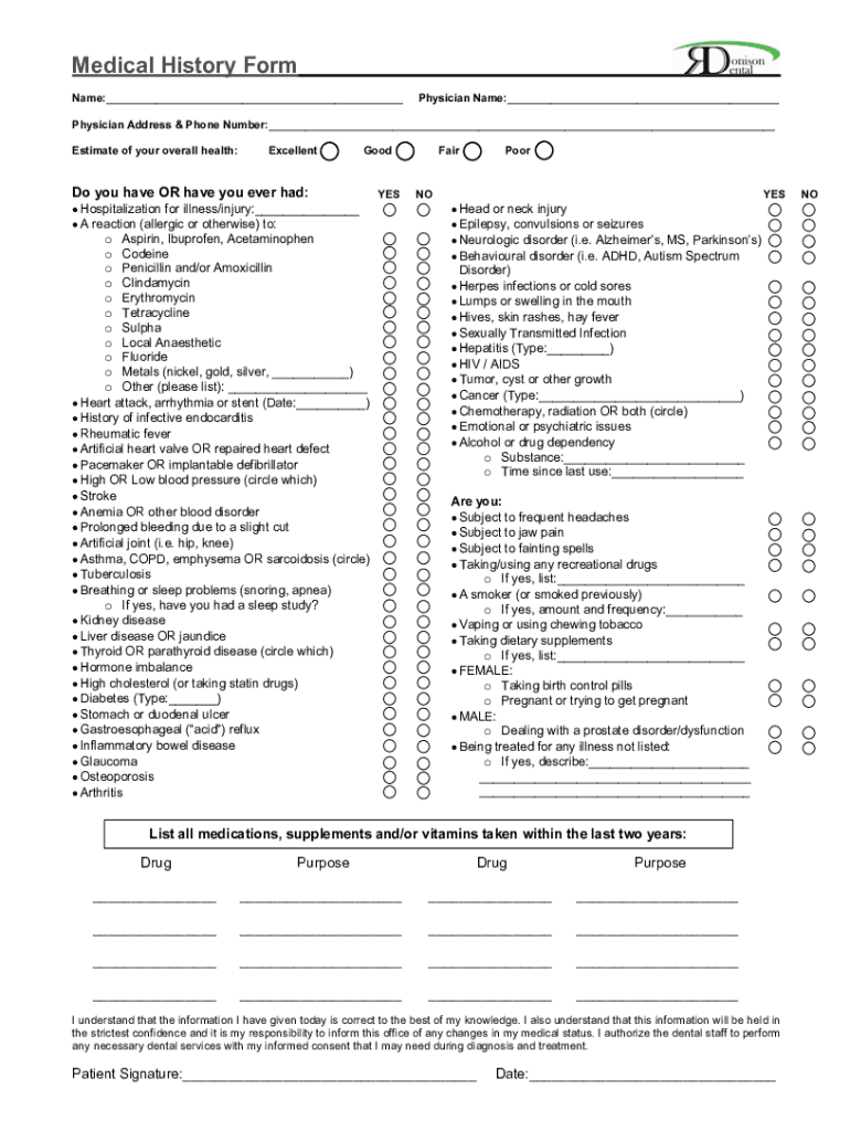 Fillable Online Health-History-Consent-to-Medical-Treatment-Form. ... Fax Email Print - pdfFiller