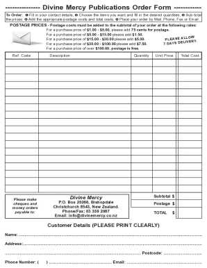 Fillable Online --- Divine Mercy Publications Order Form Fax Email ...