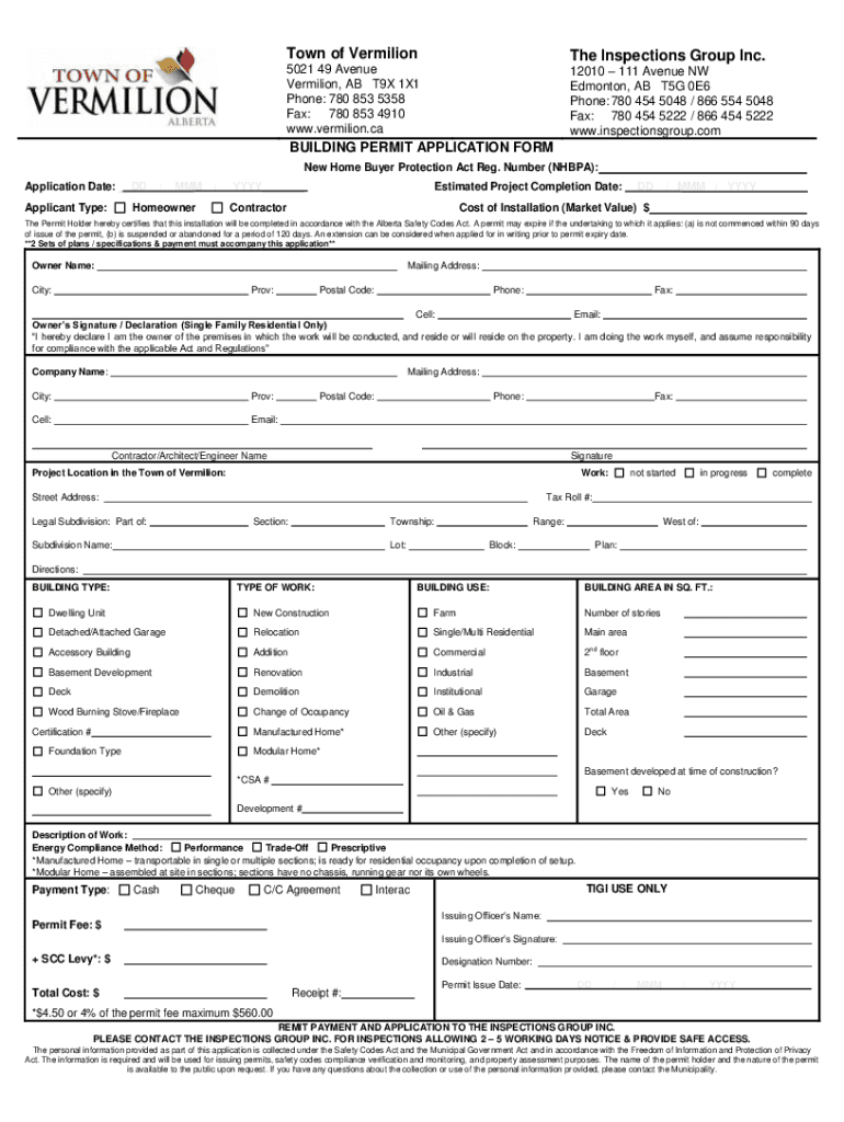 Fillable Online Safety Codes Permits and Inspections Fax Email Print ...